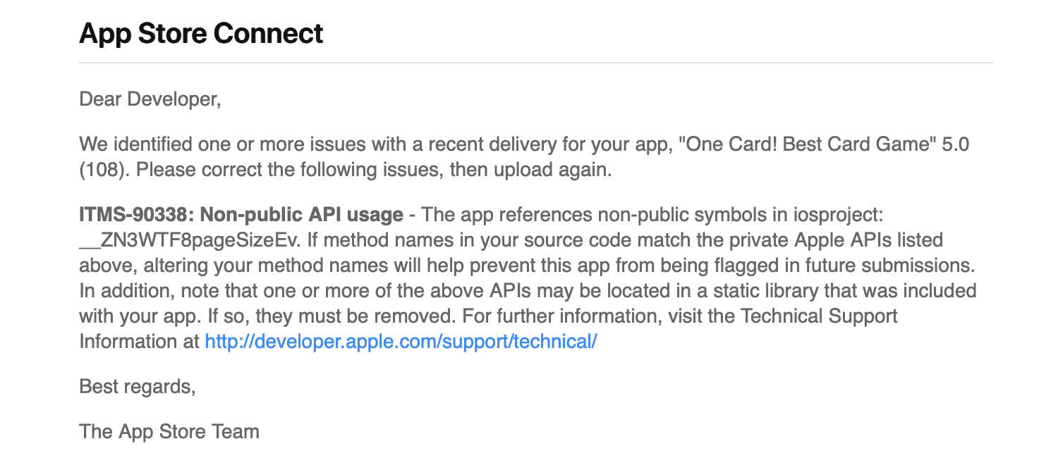 Qt On Ios And The Itms 90338 Non Public Api Usage For Zn3wtf8pagesizeev